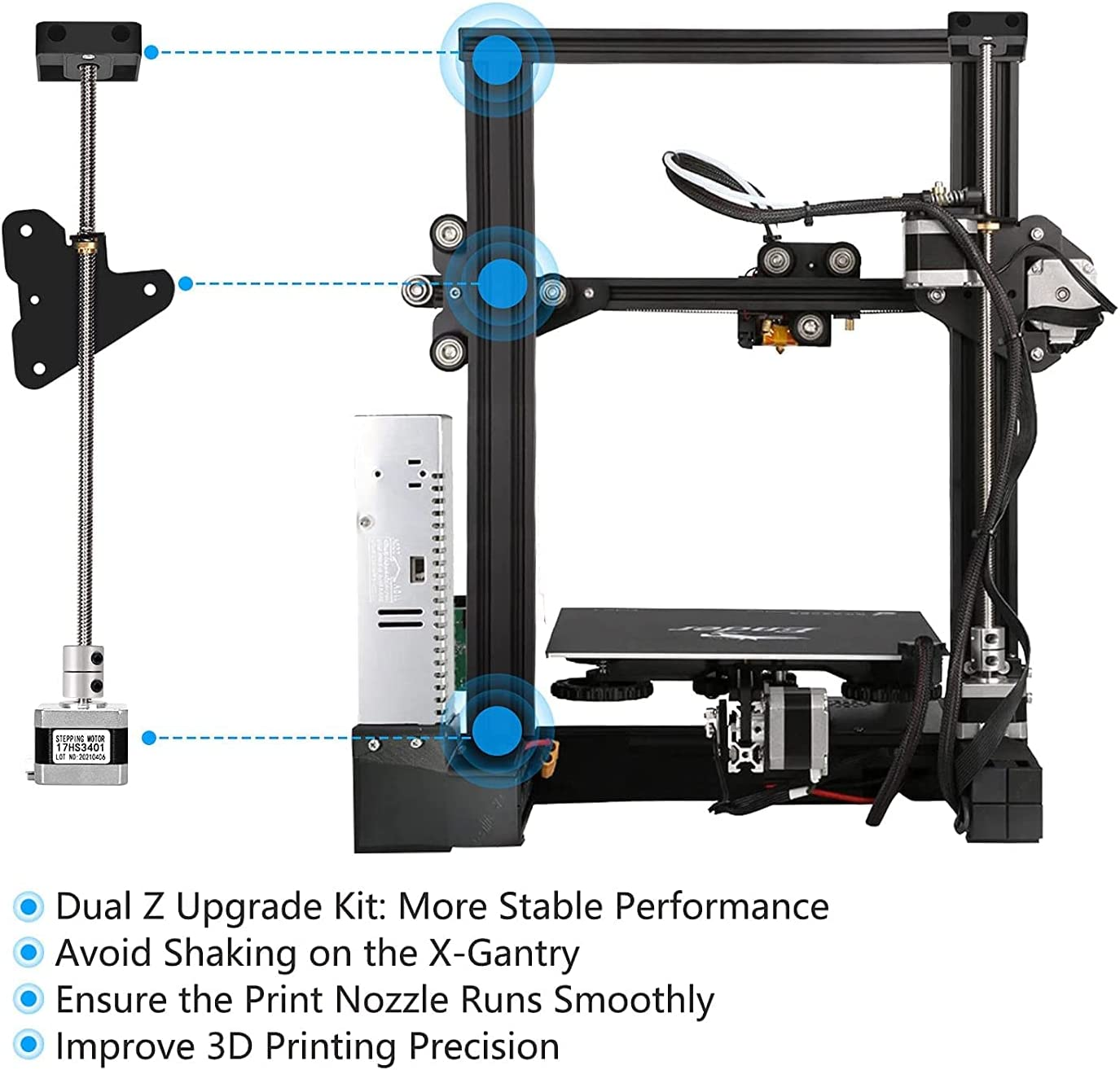 Ender 3 Dual Z Axis Kit, 3D Printer Accessories Aluminium Lead Screw ...