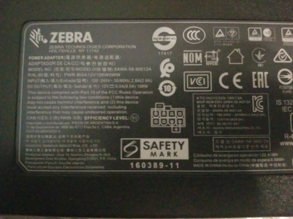 Zebra Power Adapter SAWA-58-90012A | eBay