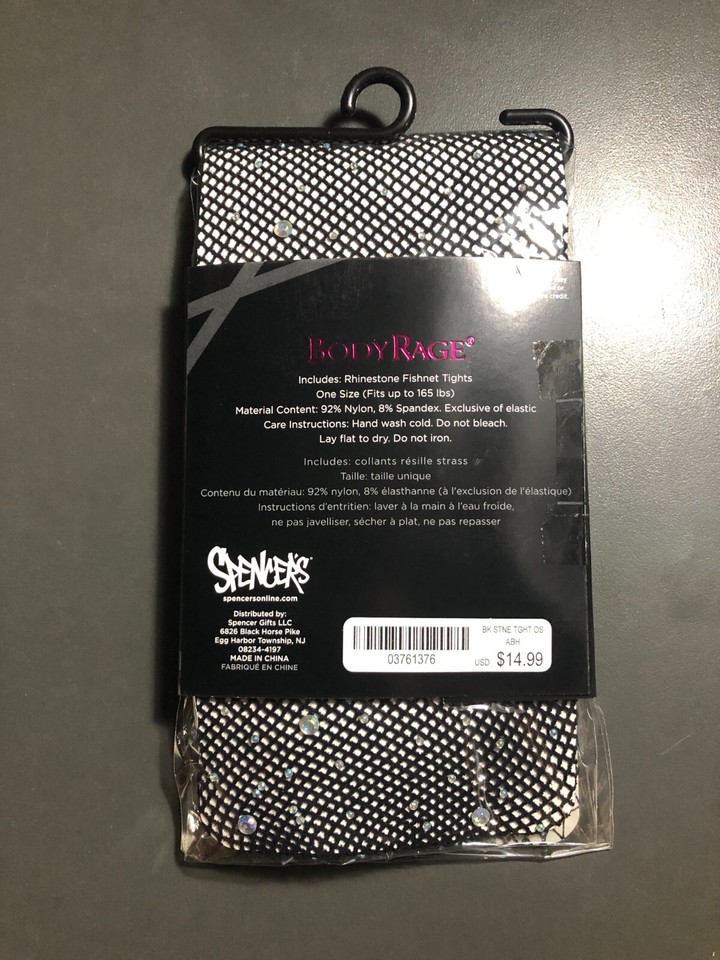 Body Rage Black Rhinestone Fishnet Tights, One Size ** | eBay