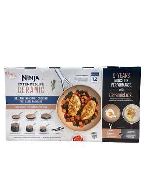 Ninja Extended Life Essential Ceramic 12-Piece Cookware Set CW89012 ...
