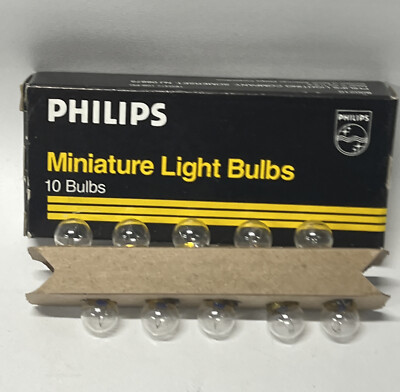 Set of 10 Philips Miniature Light Bulbs # 53 12V 1CP NOS Train Layout ...