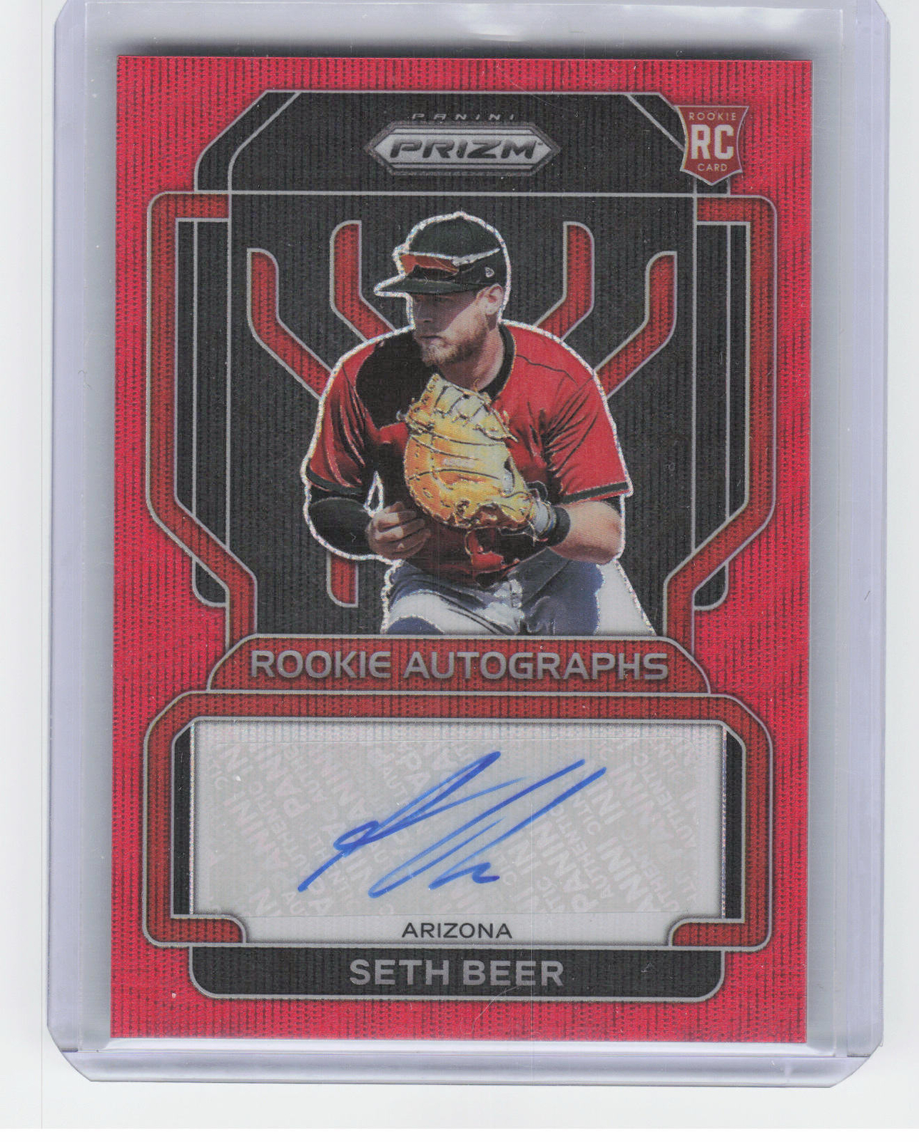 2022 Panini Prizm #RA-SH Seth Beer Rookie Autographs Red Wave Prizm ...