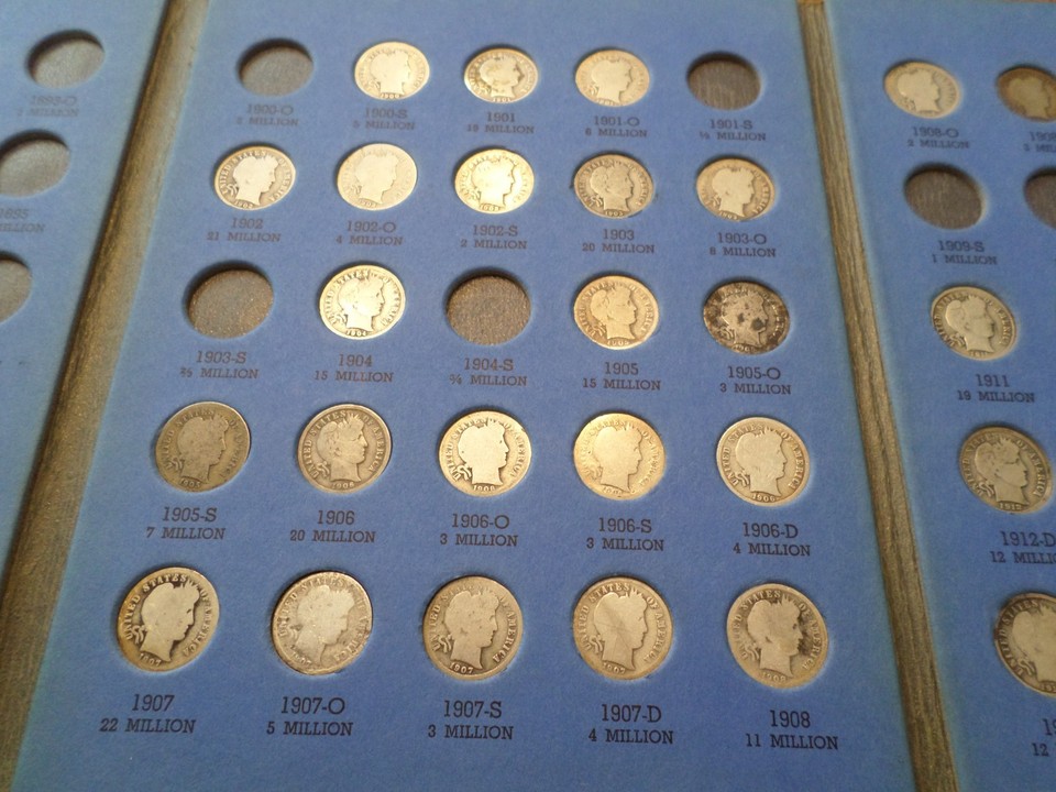 Barber Dime Set--54 Coins in Whitman Folder | eBay