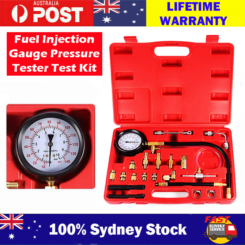 Universal Fuel Injection Gauge Pressure Tester Set Car System Pump Tool ...