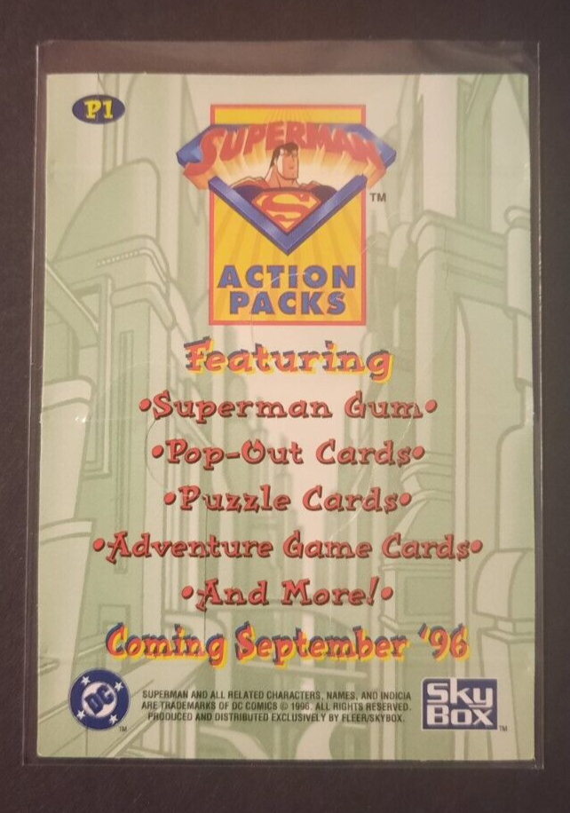 SUPERMAN Action Packs Pop-Out Promo Card #P1 Skybox DC Comics 1996 | eBay