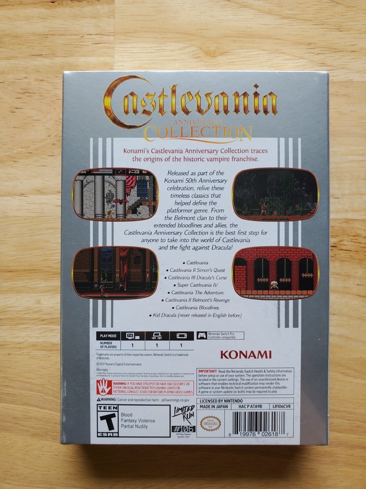 Castlevania Anniversary Collection NES Collector's Edition, Limited Run ...