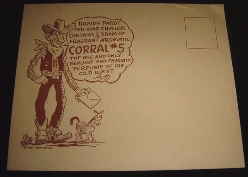 1951 Bob Petley Perfume Old West Corral #5 Souvenir Letter RARE Cowboy ...