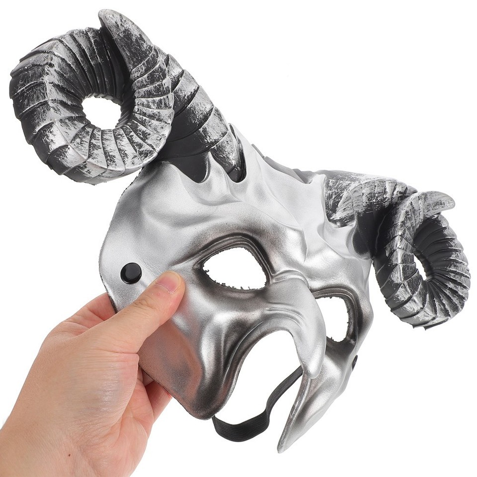 Horned Masquerade Mask Halloween for Adults Costume Men Bull Horns ...