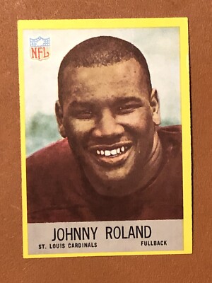 1967 Philadelphia Football Johnny Roland Card #163 EX-NM Rookie RC ...