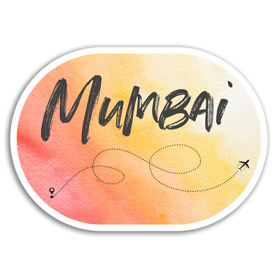 2 x 10cm Mumbai City Vinyl Stickers - India Travel Sticker Luggage ...