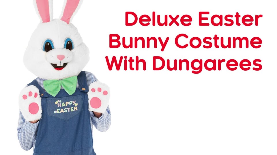 Adult Deluxe Easter Bunny Costume Unisex Rabbit Jumpsuit Mascot ...