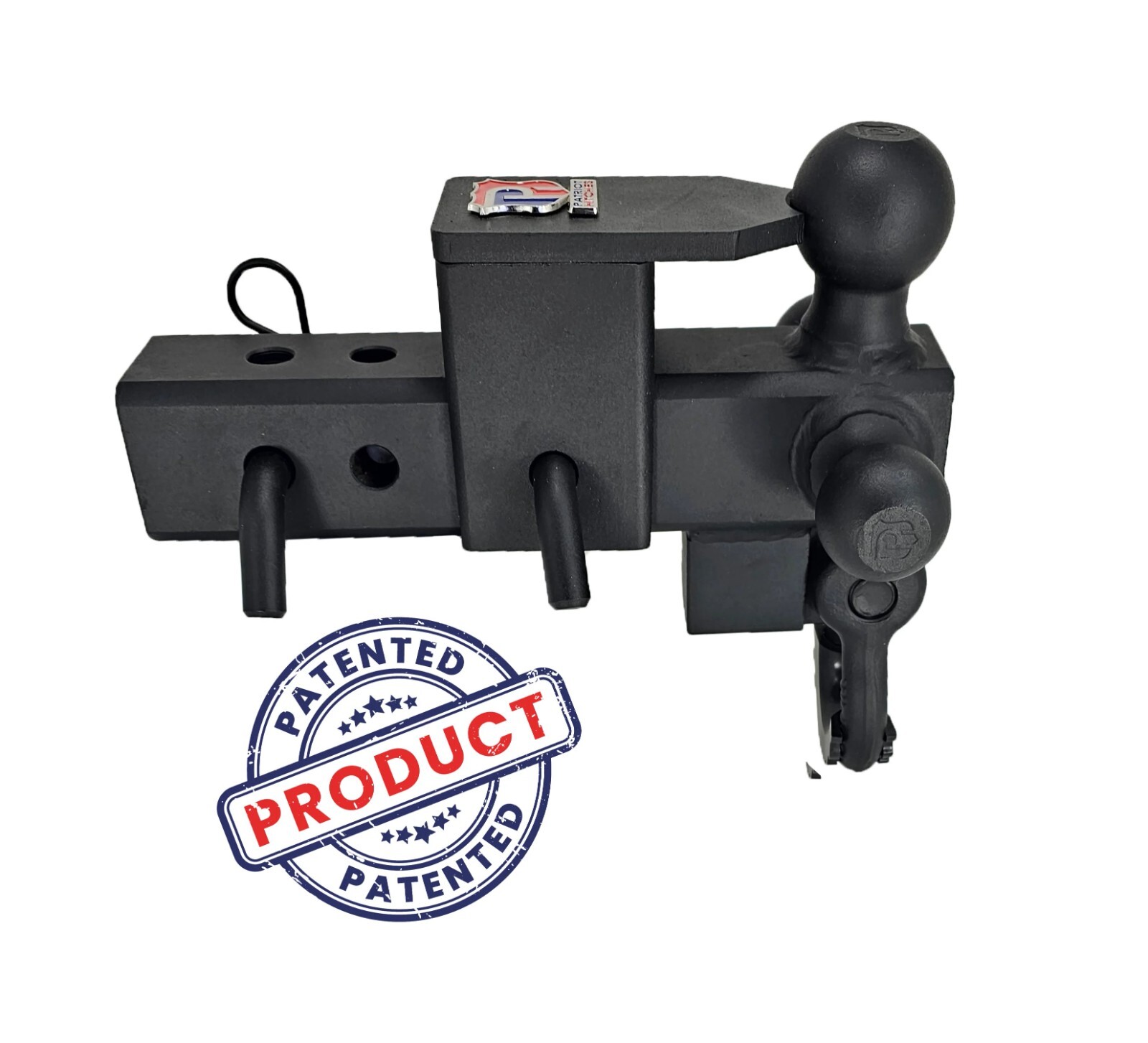 Adjustable Trailer Hitch- 2.5 SOLID Tri-Ball Mount Pintle Hitch ...