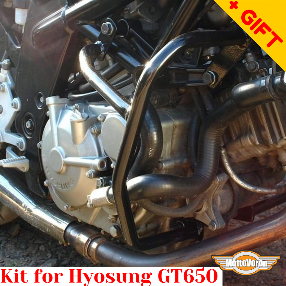 For Hyosung GT650 Crash bars Rear rack GT 650 Rear luggage rack Engine ...