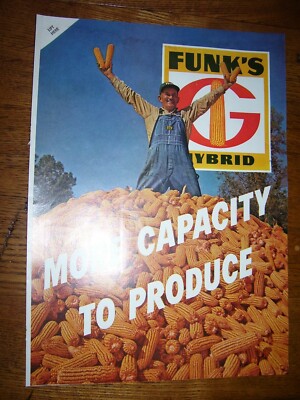 VINTAGE SEED CORN ADVERTISING -8" x 11" - FUNK'S G HYBRID CORN - 1963 ...