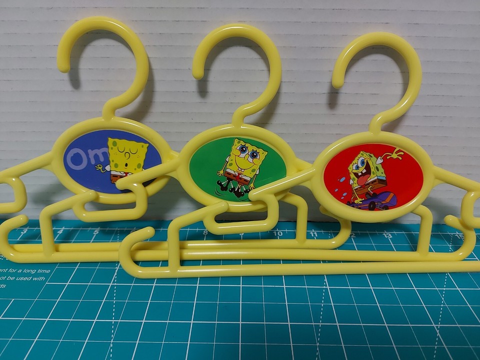 Vintage Spongebob Squarepants Kids Clothes Hanger Lot of 3 - 11.75 Inch ...