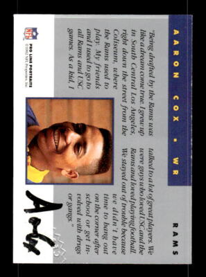 1992 Pro Line Portraits Autographs #27 Aaron Cox Auto - EXACT SCAN | eBay