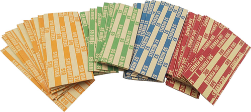 Flat Coin Wrapper 300 Assorted Pack, Aba-Standard Colored Striped ...