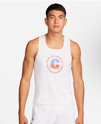 Nike Men Chicago Marathon 2023 AeroSwift Running Singlet Top FD2692-100 ...