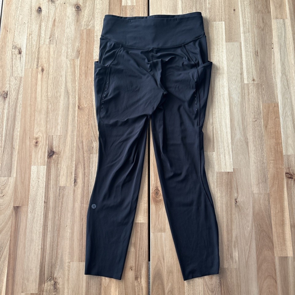 Lululemon Fast & Free 25” Running Leggings In Black Size US8/UK12 | eBay UK