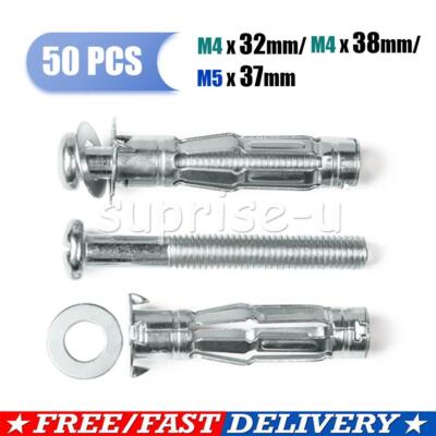50*PLASTERBOARD FIXINGS HEAVY DUTY HOLLOW WALL CAVITY ANCHORS METAL ...