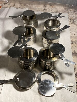 6- Stainless Steel Chafer Fuel Holder With Cover Used | eBay