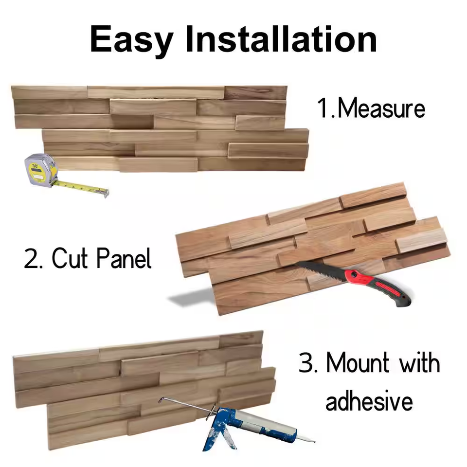 0.79 in. x 7.09 in. x 19.49 in. UltraWood Teak Firenze Z-Shape Wall Panel 10Pack 744759236678| eBay