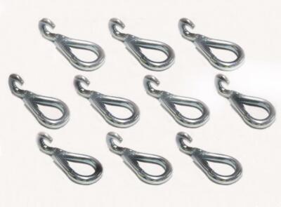 X10 3" Zinc Plated Spring Snap Hooks To Crue - Chain Grip Fixing Clip ...