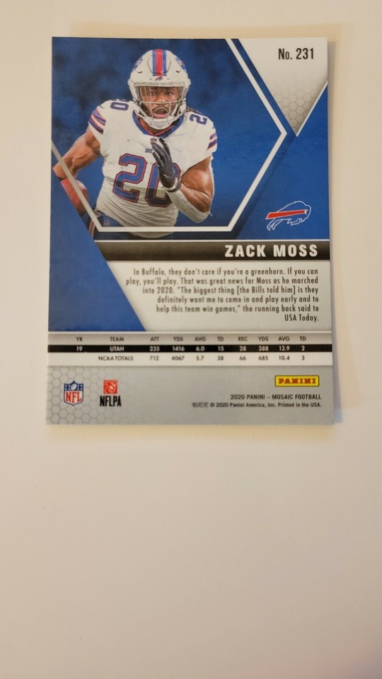 2020 Panini Mosaic #231 Zack Moss Rookie Football Card | eBay
