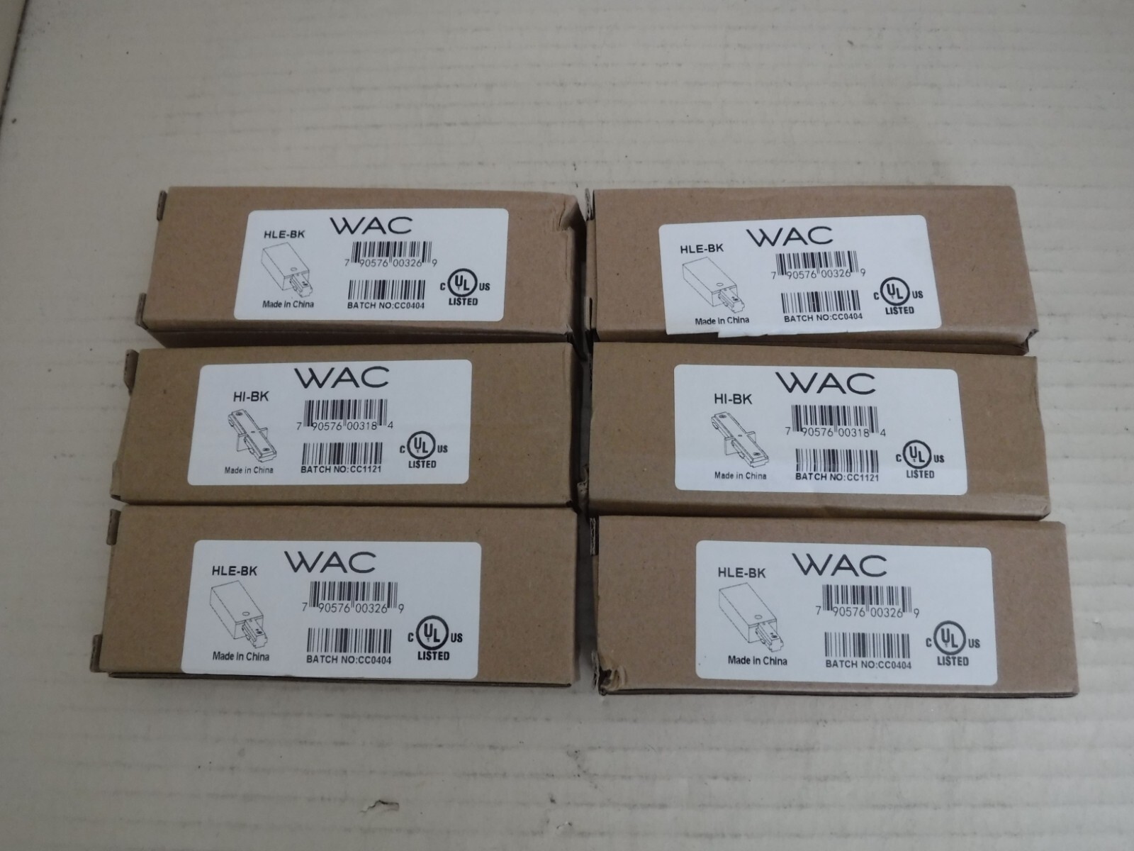 WAC Lighting Track Live End Connector Black HLE-BK ( Lot Of 6 ) | eBay