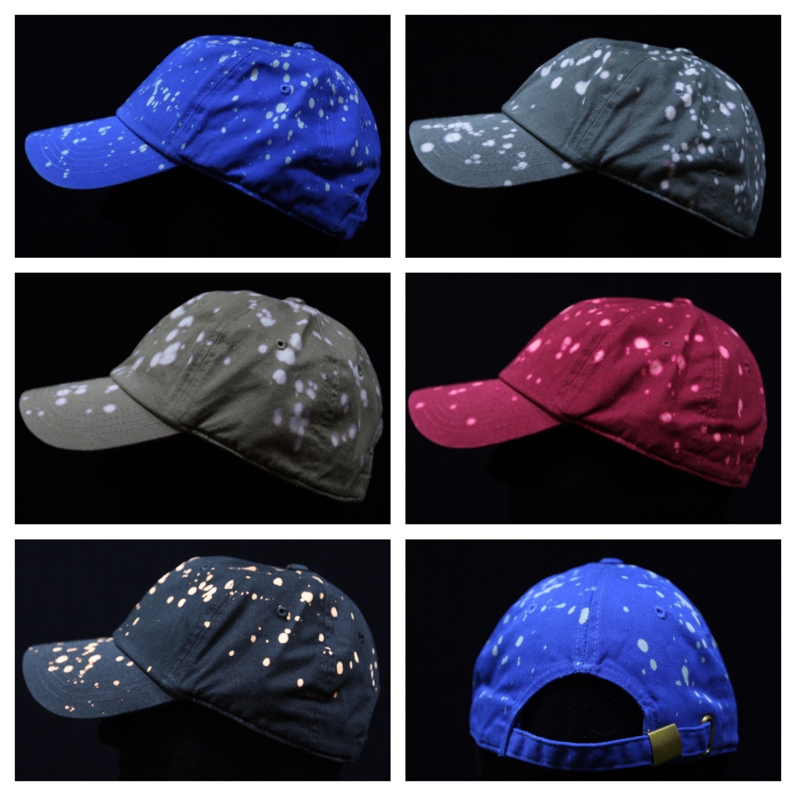 Men's Baseball Cap Fashion Hat Trucker Bleach Tie Dye Caps Casual Hip ...