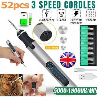 Mini Electric Grinding Pen Rotary Drill Grinder Cordless USB Engraving ...