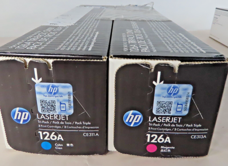 NEW HP 4 Toner Cartridges 126A Black CE310A CE310AD Cyan CE311A Magenta ...
