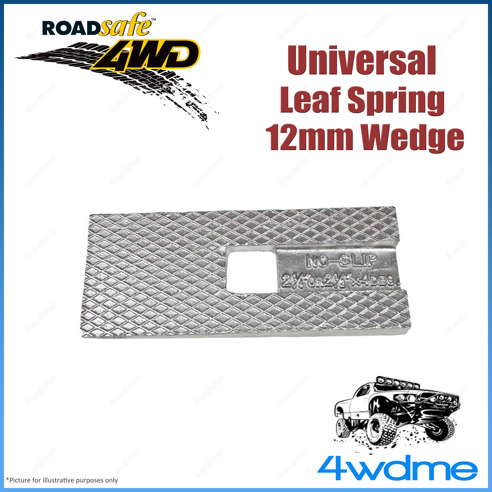 Univeral 4WD Roadsafe Leaf Spring Caster Wedge 12mm 4 Degree Correction ...