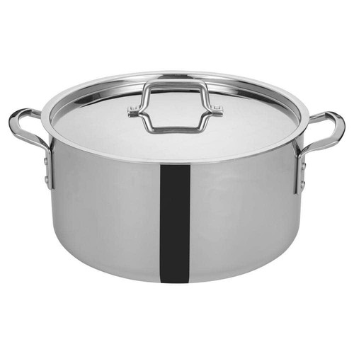Winco Stock Pots 9.3"HX15.0"W 20 qt. Triply Stainless Steel Cylinder W ...