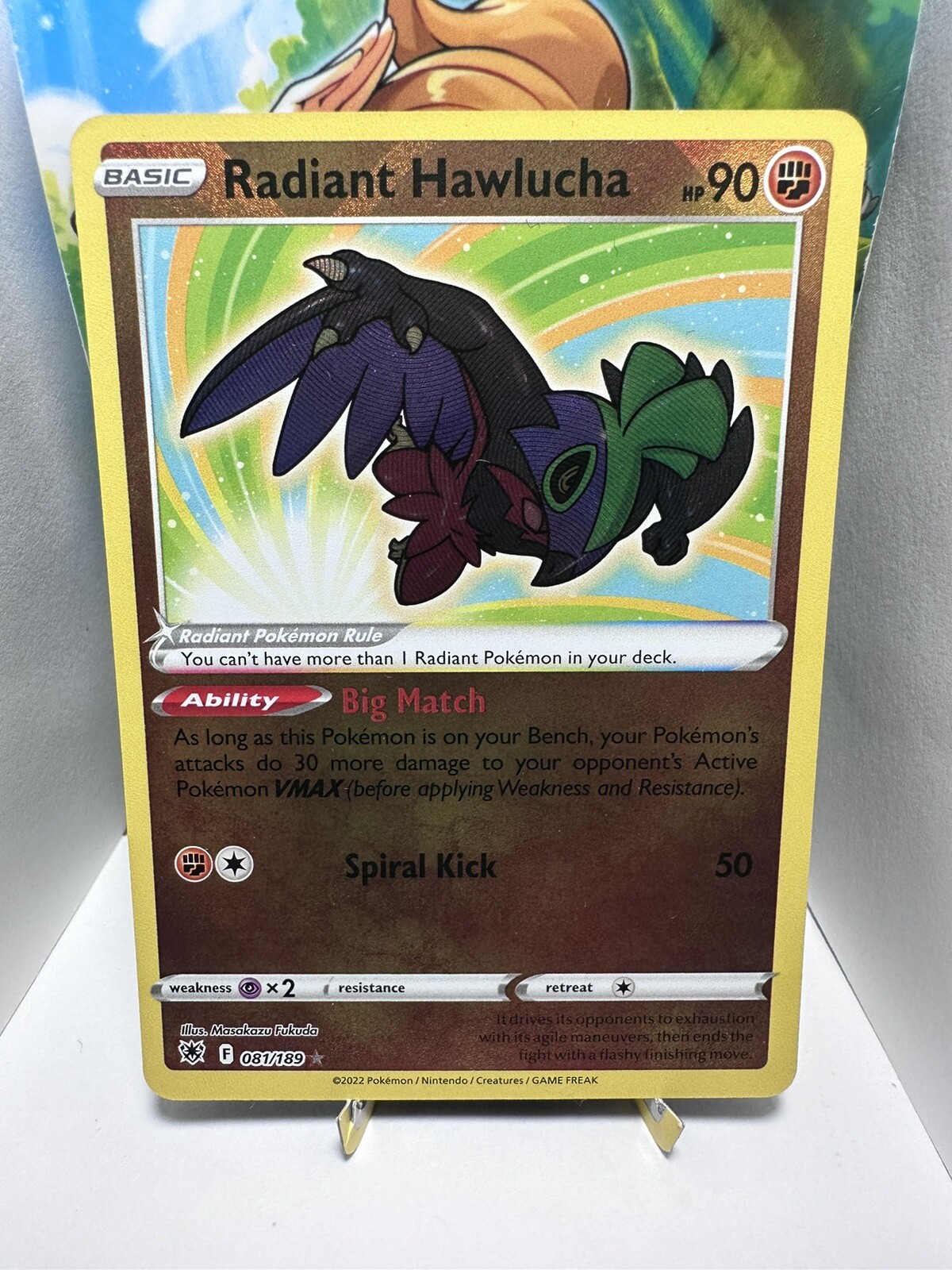 Pokemon TCG SWSH Astral Radiance Radiant Hawlucha 081/189 Ultra Rare ...