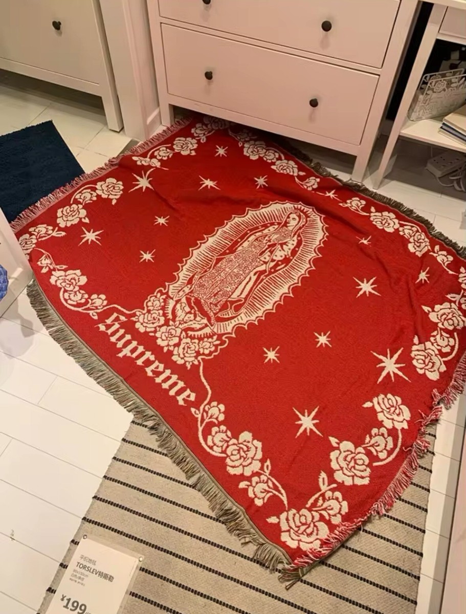 Supreme Virgin Mary Tapestry Inspired Style Blanket, Y2K Supreme Virgin Mary Tapestry Inspired Style Blanket, Y2K