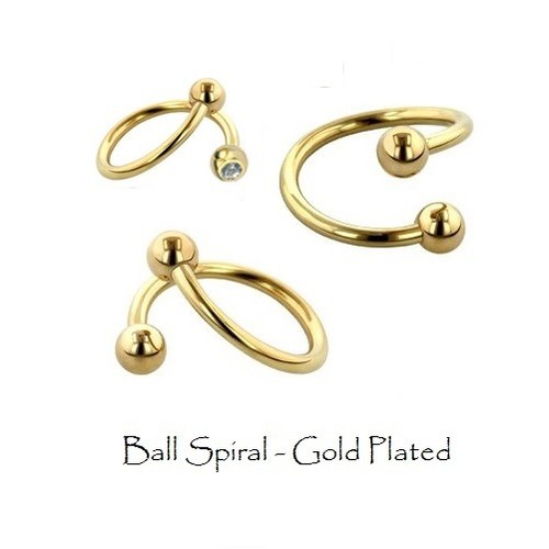Gold Plated Labret Tragus Cartilage Lip Bar Horseshoe CBR Piercing Ear ...