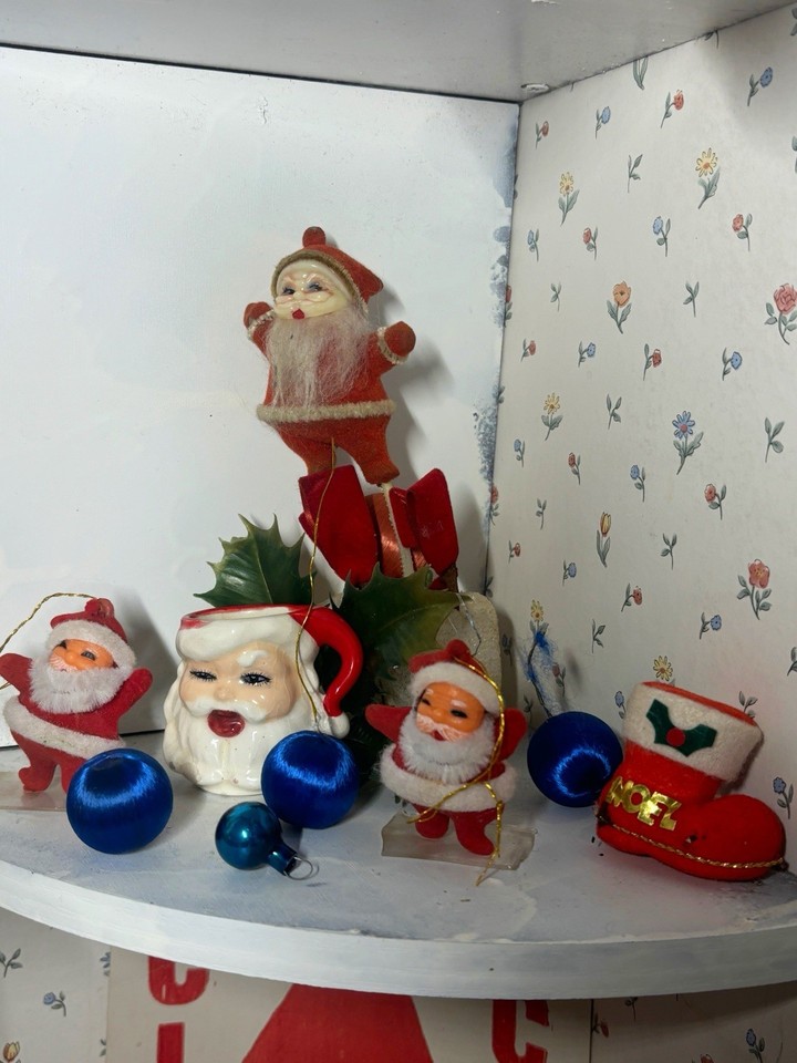 VT 1950s-70s Kitsch Christmas 9 Pc Lot Japan Santas, Retro Kitschy ...
