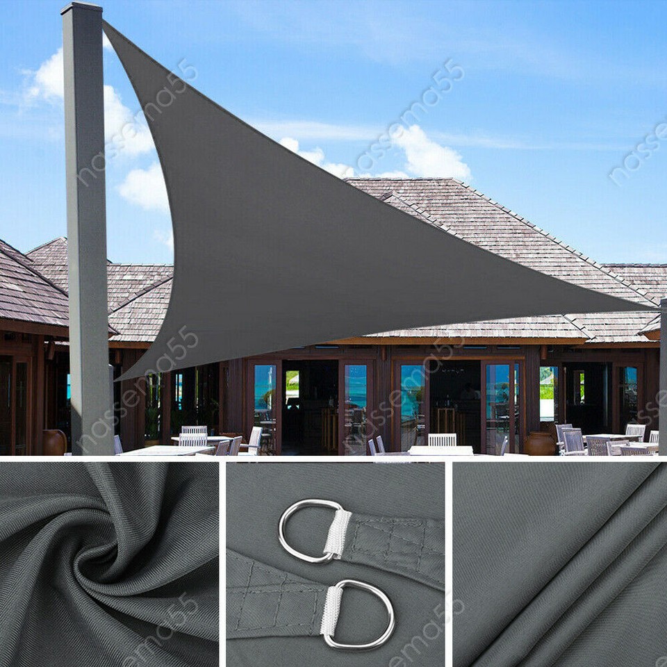 Sun Shade Sail Garden Patio Awning Canopy Waterproof UV Triangle Cover ...