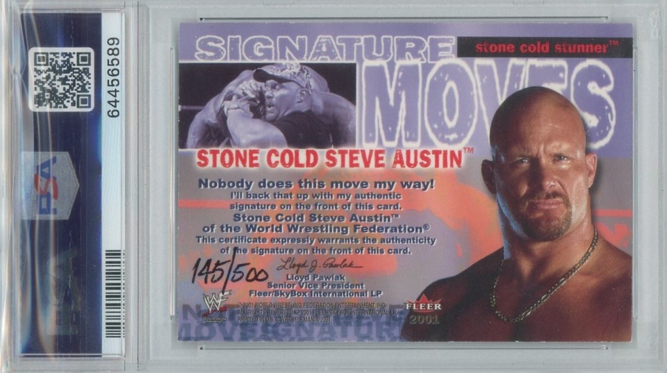 Stone Cold Steve Austin 2001 Fleer WWF Rookie Autograph /500 PSA 5 Auto ...