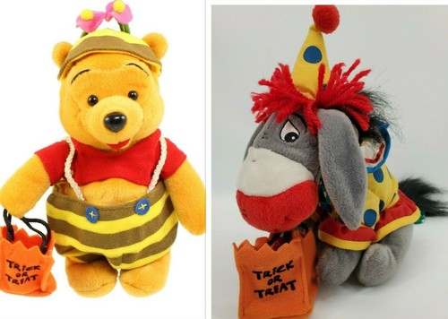 Disney World Halloween Eeyore Clown Pooh Bee Bean Bag Set Rare! | eBay