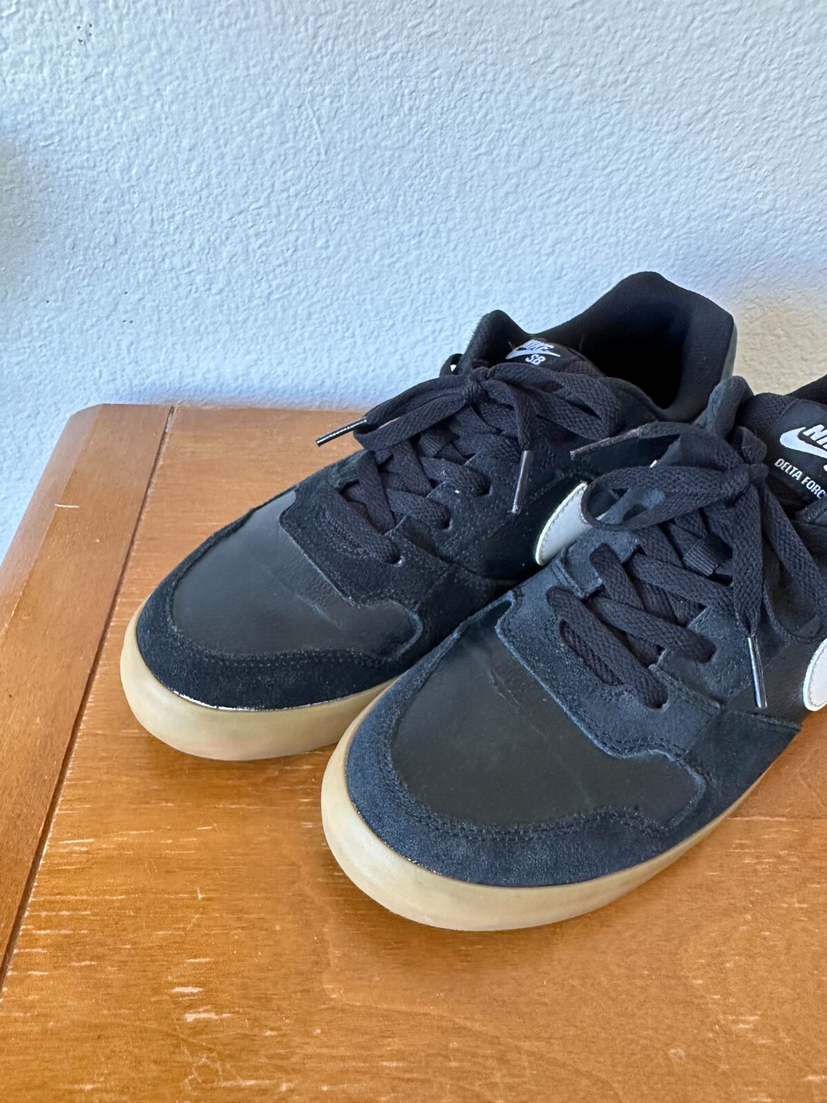 Nike SB Delta Force Vulc Black Gum Sneaker B&W Size 9… - Gem