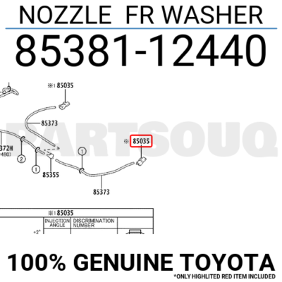 8538112440 Genuine Toyota NOZZLE FR WASHER 85381-12440 | eBay