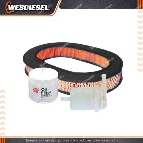 Sakura Oil Air Fuel Filter Kit fits Mitsubishi Nimbus UB UC 4G63 4Cyl 2 ...
