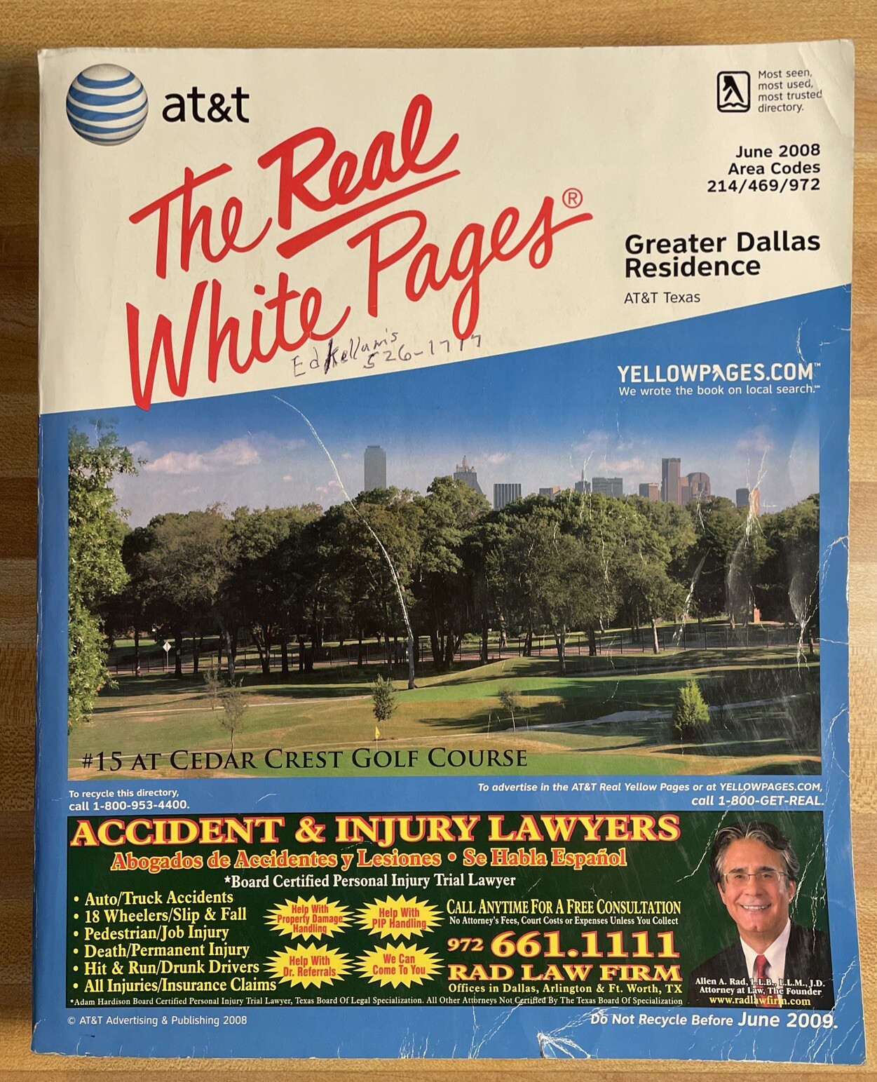 2008 Greater Dallas A T&T Telephone Directory Residence Pages | eBay