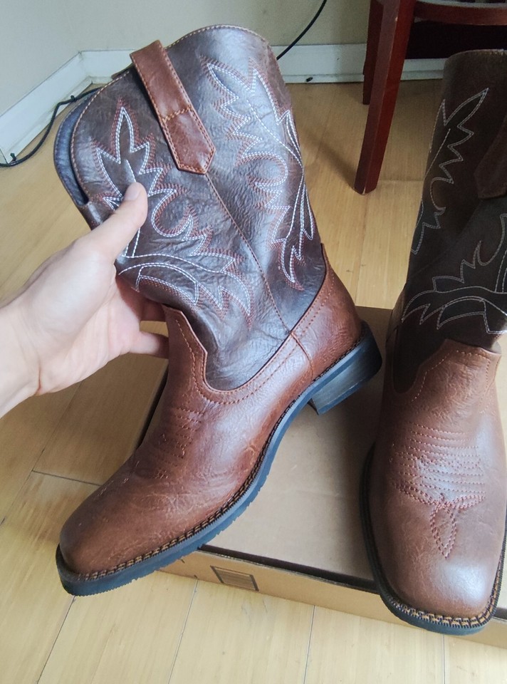 Western Cowboy Boots for Men - Mens Square Toe Chelsea Boots Ankle ...