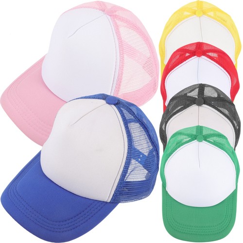 6 Pcs Sublimation Blank Baseball Hats Polyester Mesh Caps for Outdoor ...