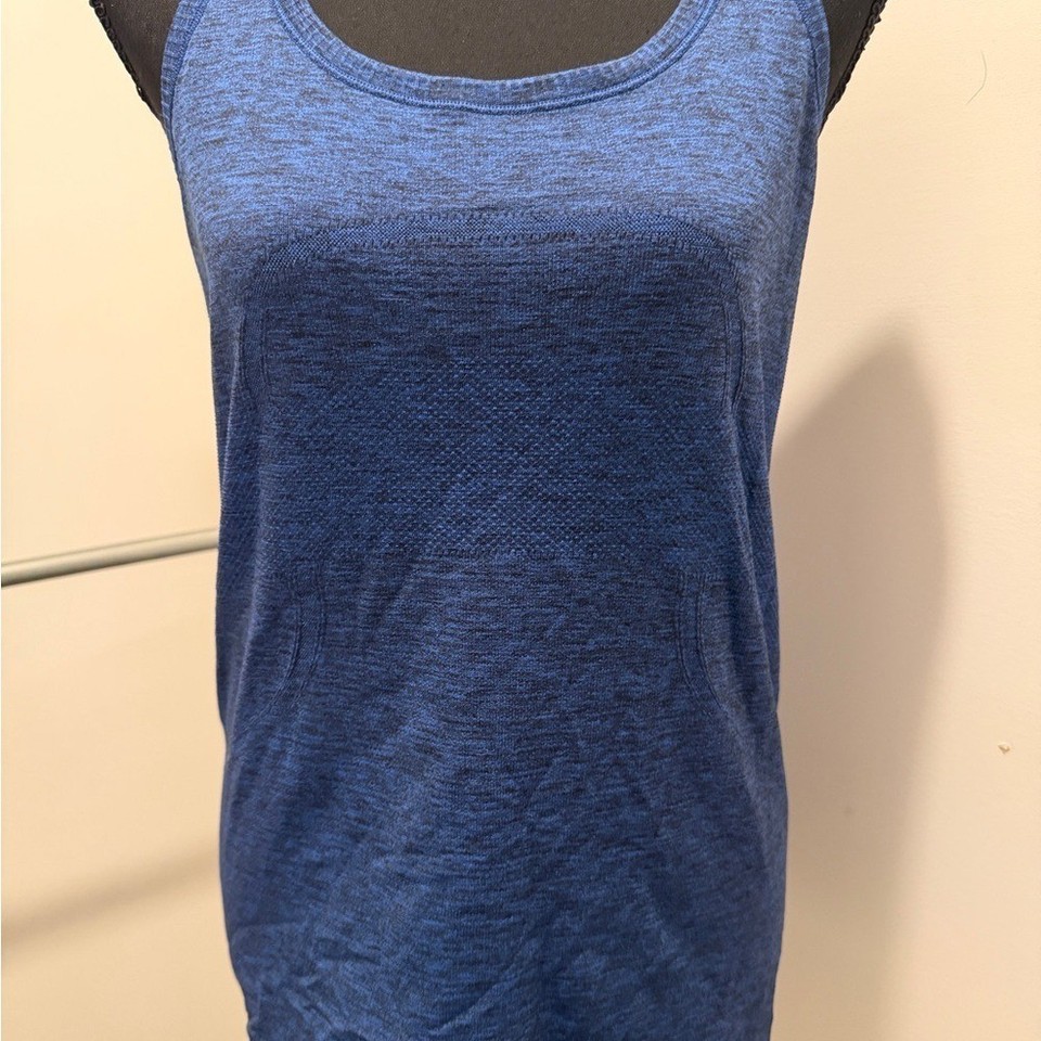 Lululemon swiftly tech Women's heather sapphire blue/black Racerback ...