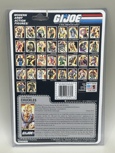 GI Joe Chuckles 1987 Full Cardback Card Back File Card Bubble Cut ...