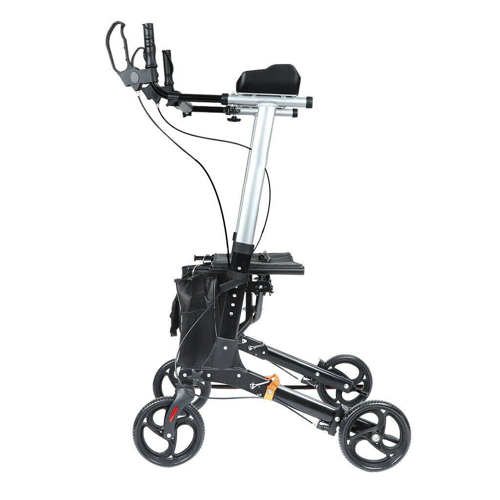 Upright Mobility Walker Folding Lightweight Rollator Walker Aid W/ Arm ...